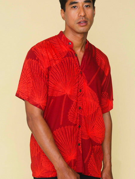 Palama Mandarin Collar Shirt | Lotus and Lime